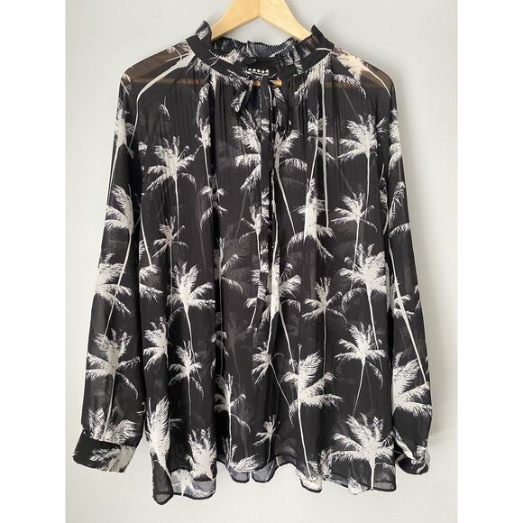 Carmakoma | Tops | Carmakoma Sheer Tropical Palm Tree Print Blouse ...